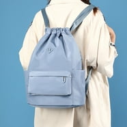 WANDF Drawstring Backpack Sports Gym Bag with Shoes Compartment, Water ...