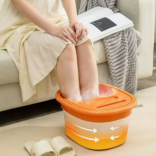 COFEST Foldable Foot Bath Bucket with Handle and Lid， Portable Foot ...