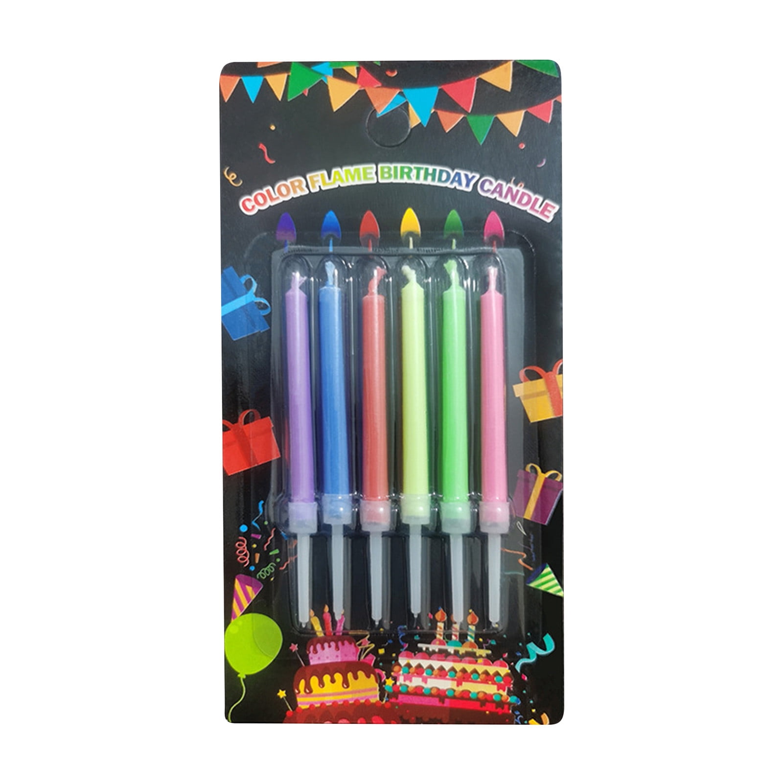 COFEST Home Decoration,Colorful Flame Birthday Candles-Party Cake ...