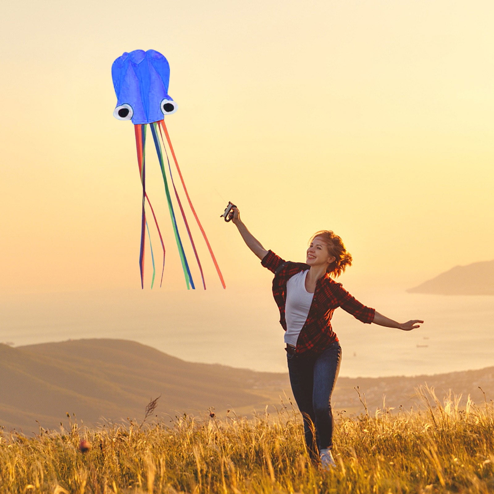 COFEST Kites for Kids Easy To Fly Giant Oc Topus-Kites Toy for Kids and ...