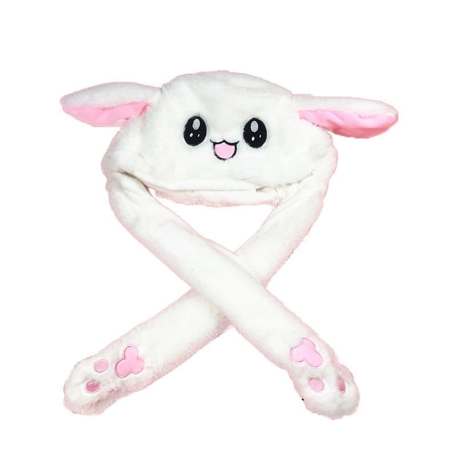 COFEST Luminous Bunny Hat With Ears,Cute Plush Toy Warm Hat Rabbit Hat ...
