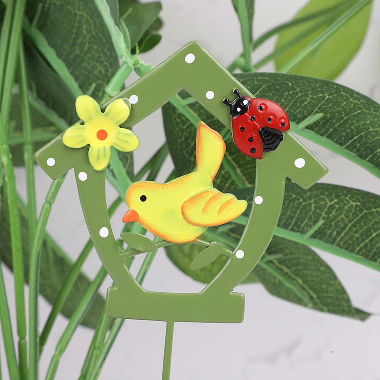 COFEST Metal Garden Decoration Stake, Potted Flower Pot Plug-in ...