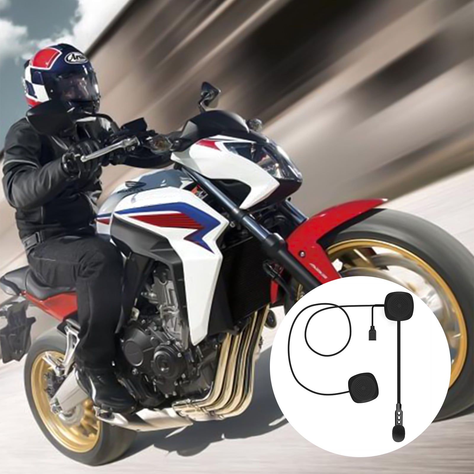 COFEST Motorcycle Helmet Bluetooth Headset, Wireless Handsfree ...