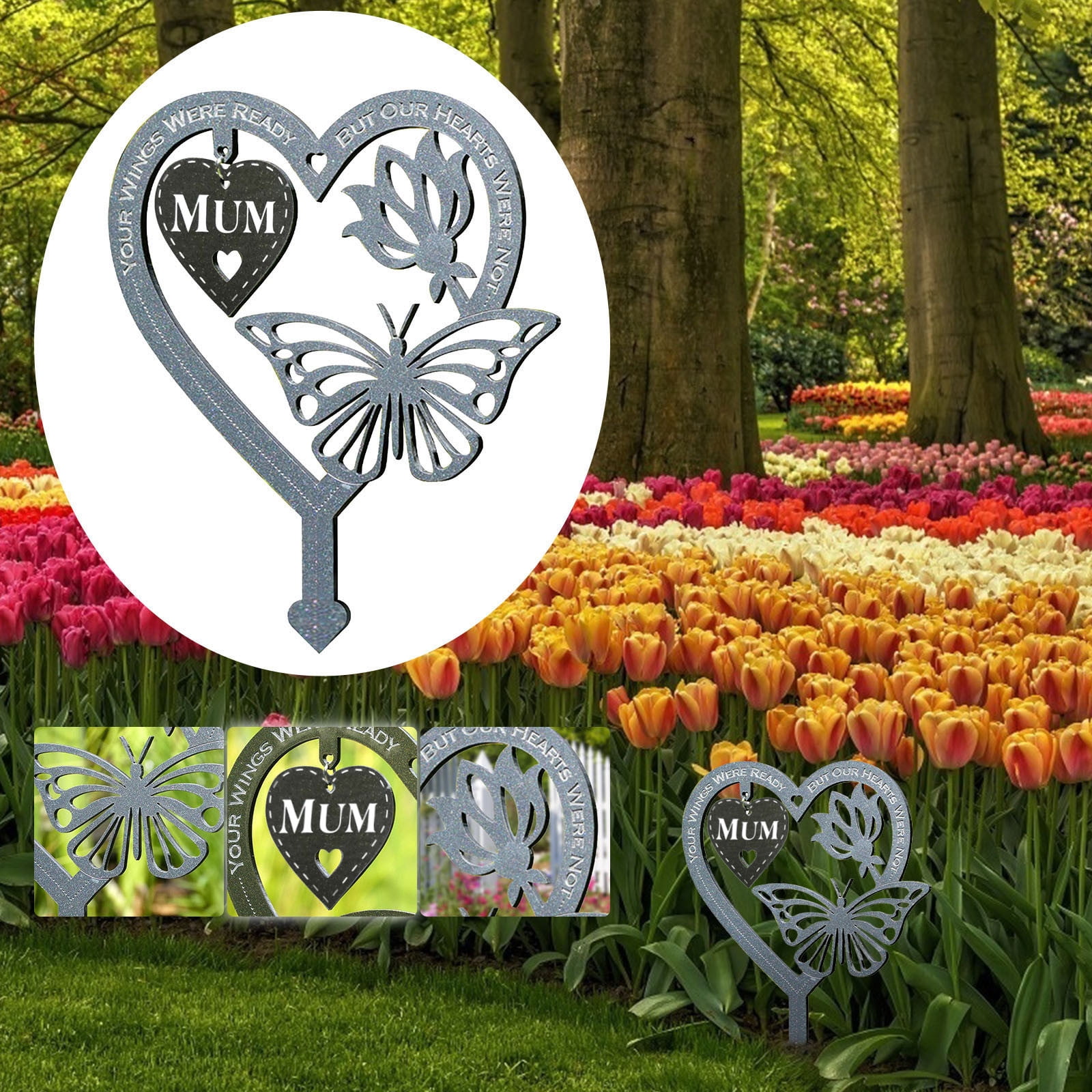 COFEST Personalized Memorial Garden Decoration - Engraved Heart & Stake ...