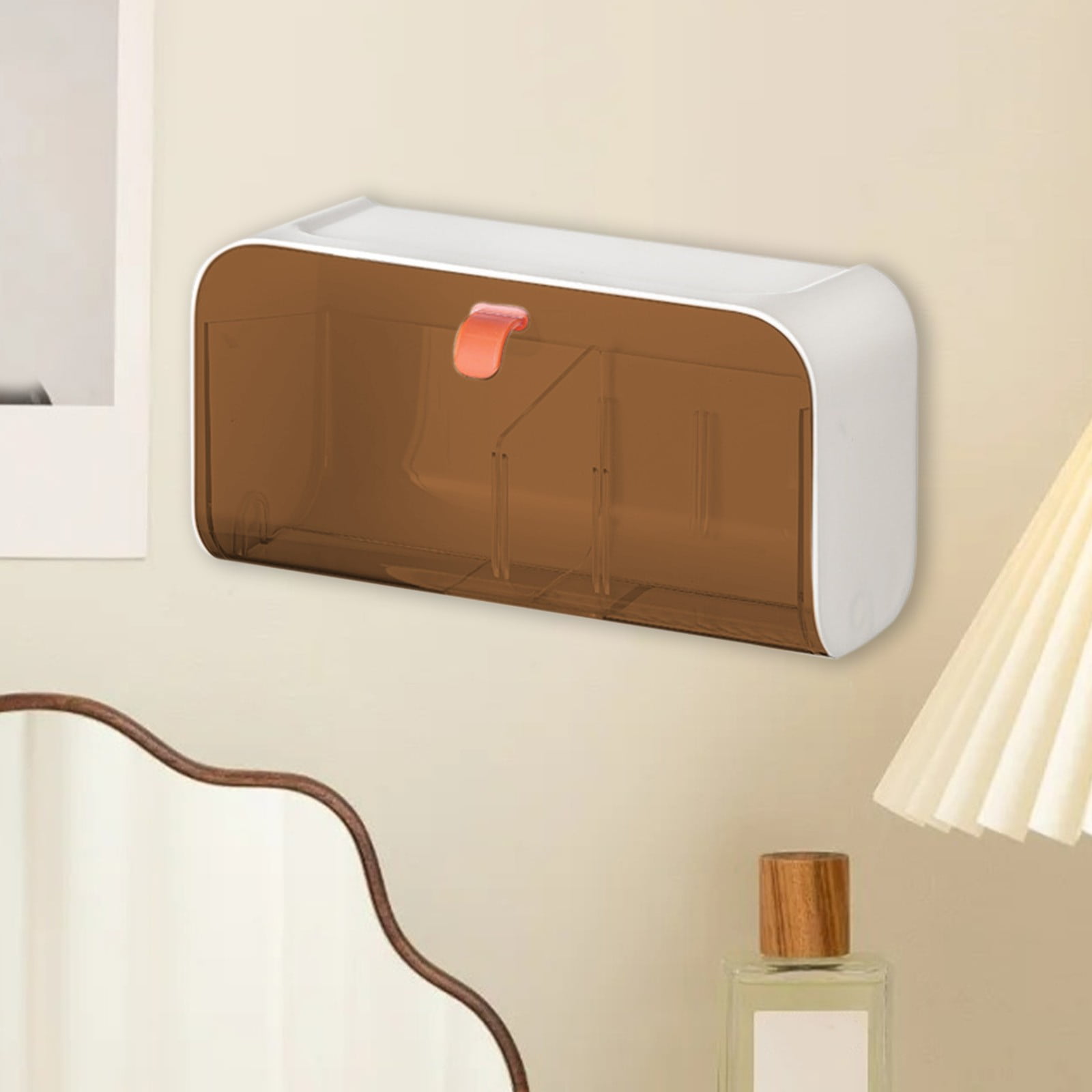 COFEST Plastic Wall Mounted Storage Box with Movable Partition, Space ...