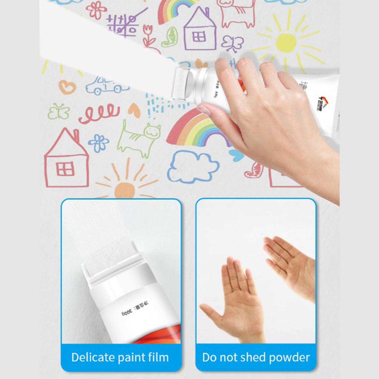 COFEST Portable Wall Repair Paint， Wall Spackle with Roll Brush， Wall ...