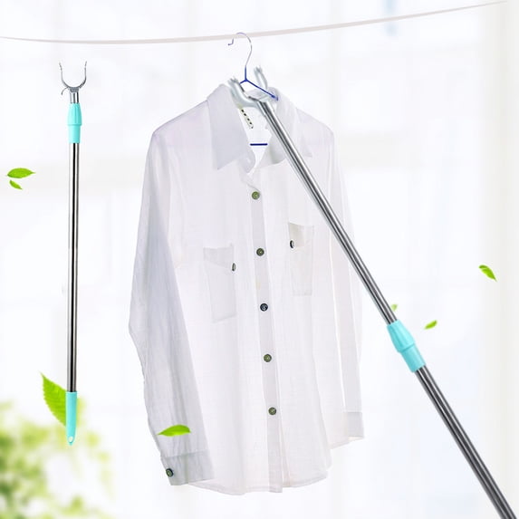 COFEST Retractable Closet Pole， with Utility Hooks， Closet Hooks ...