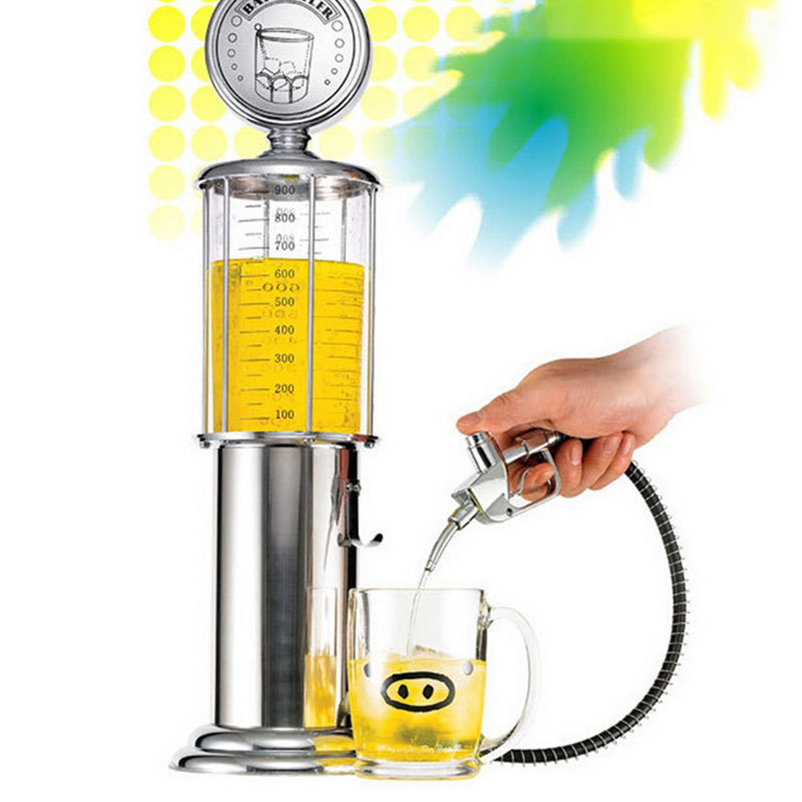 COFEST Retro Gas Pump Liquor Dispenser with 900cc Capacity, Clear ...