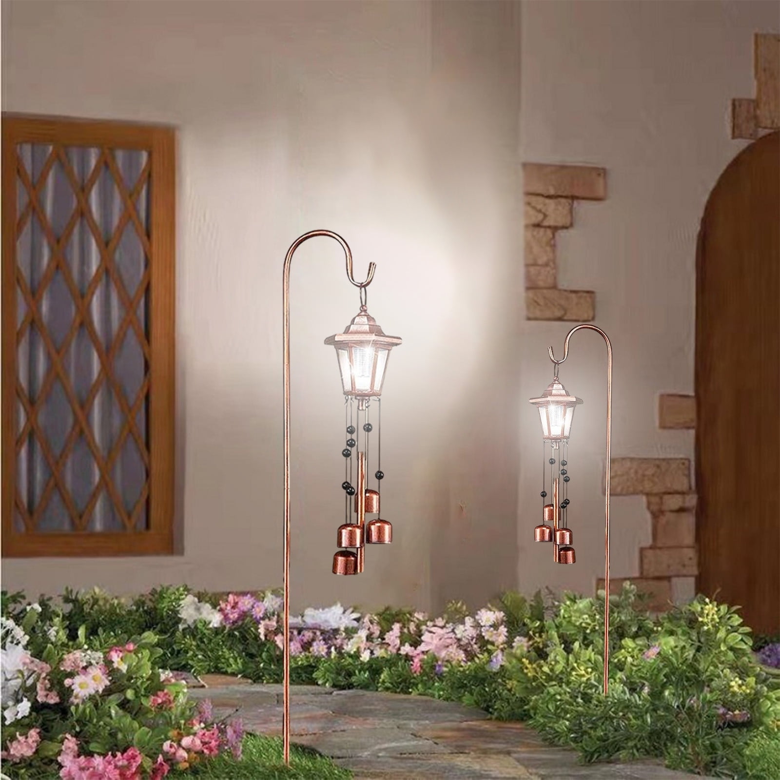 COFEST Solar Wind Chime Light with Hexagonal Bell Shepherds Hook， The ...