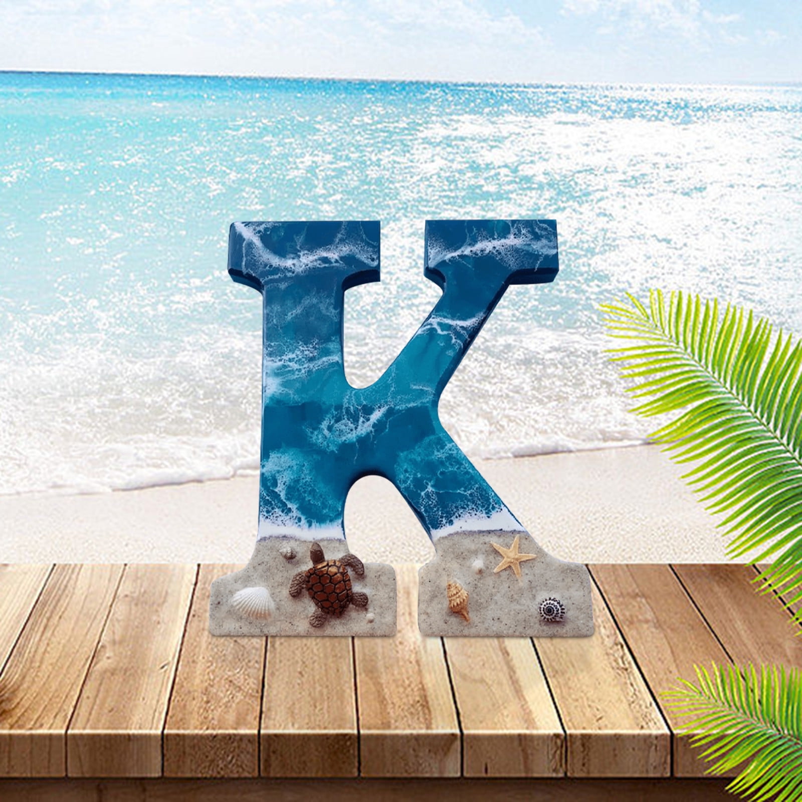 COFEST Standing Beach Resin Letters, Ocean-Themed Alphabet Home Decor ...