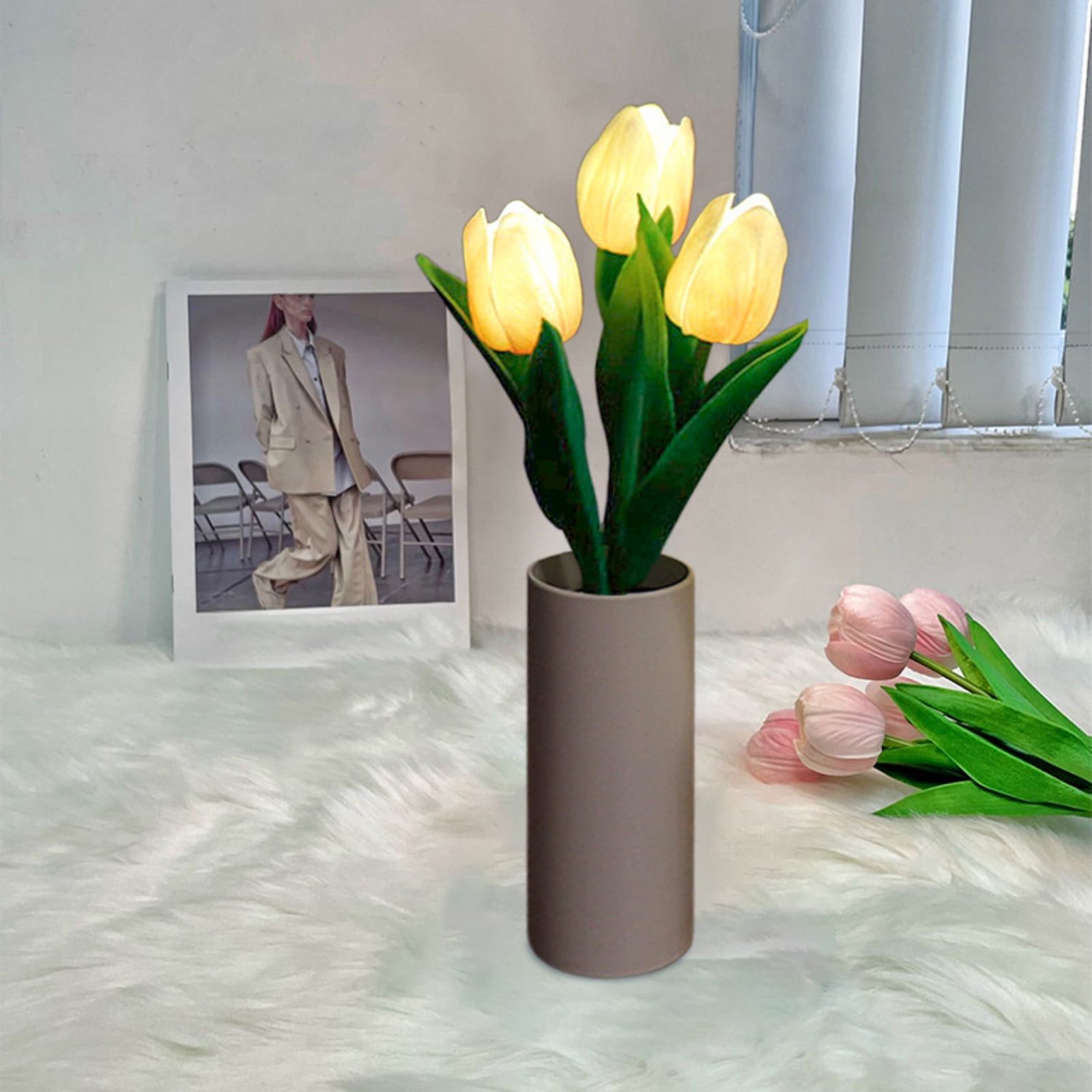 COFEST Tulips Lamp Lights， Desk Lamp Led Simulation Tulips Night with ...