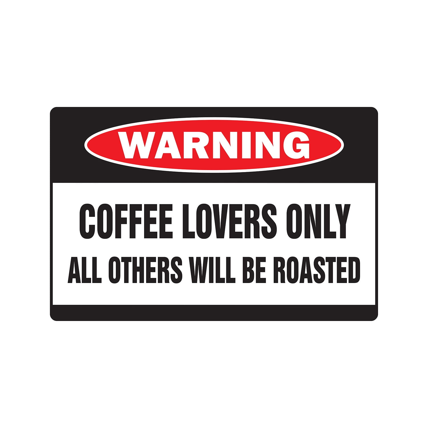COFFEE LOVERS Warning Sign drinker cup shop brewer grinder lover ...