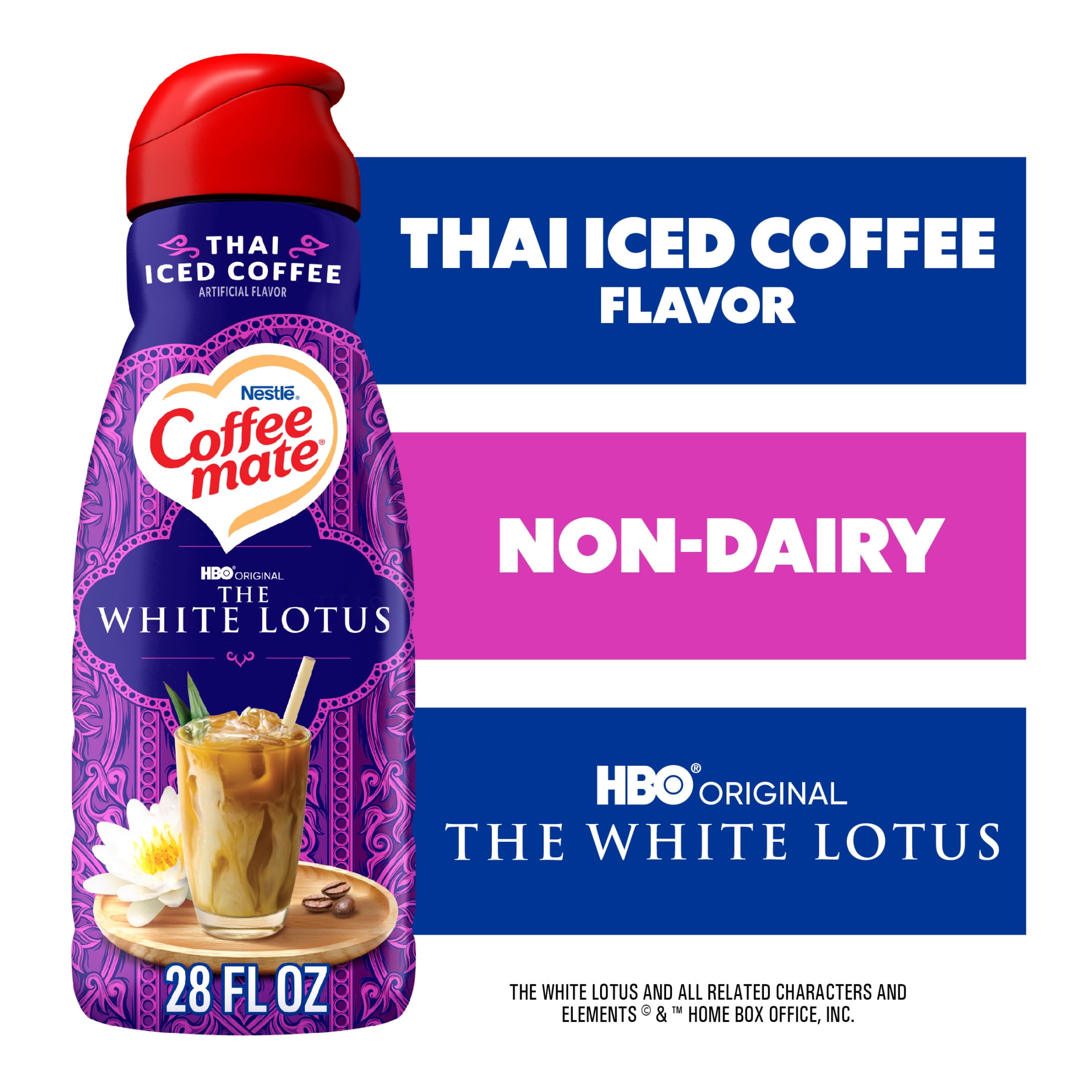 Coffee mate White Lotus Thai Iced Coffee Flavored Creamer, Non-Dairy Cold Coffee Creamer 28 fl ...