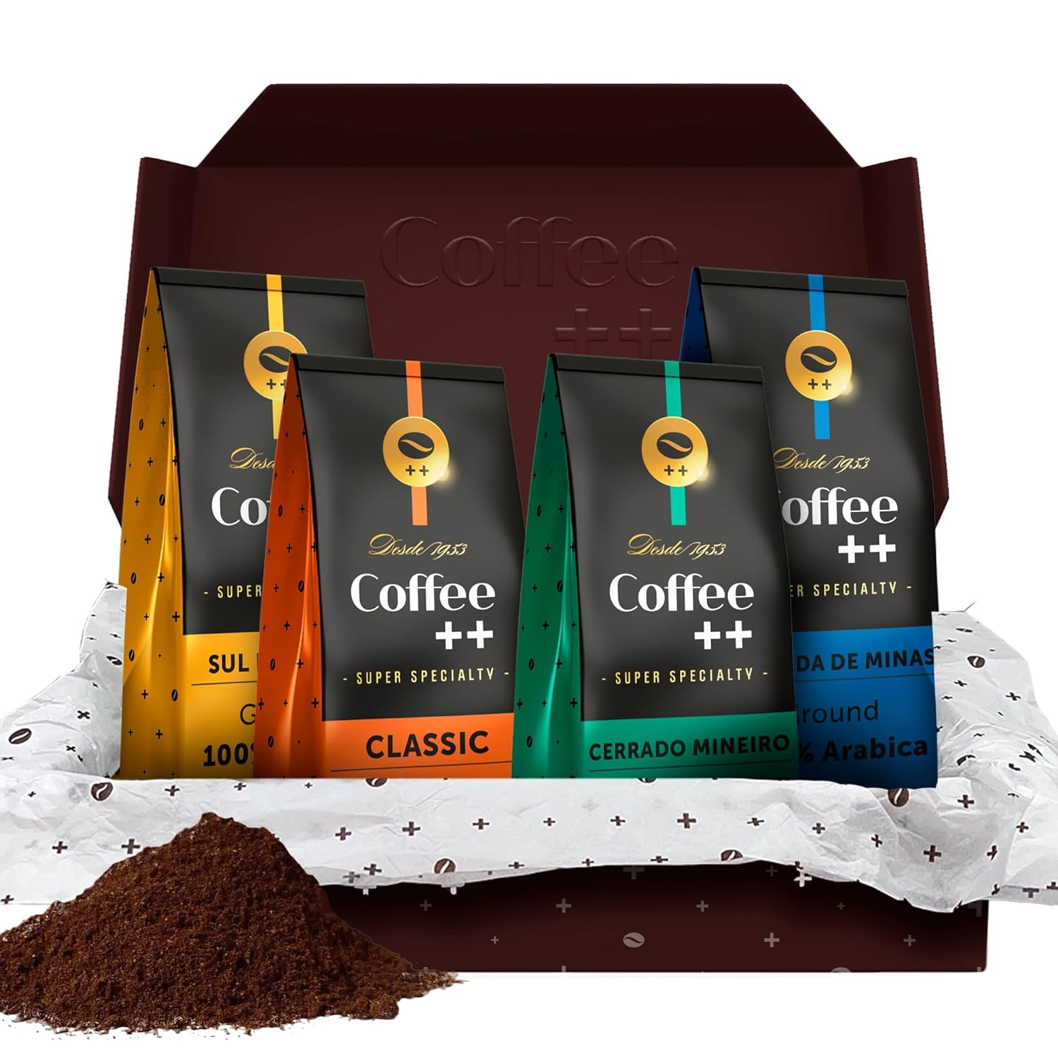 COFFEE PLUS Gift Set | Basket for Coffee Lovers | Gourmet Box Sampler ...
