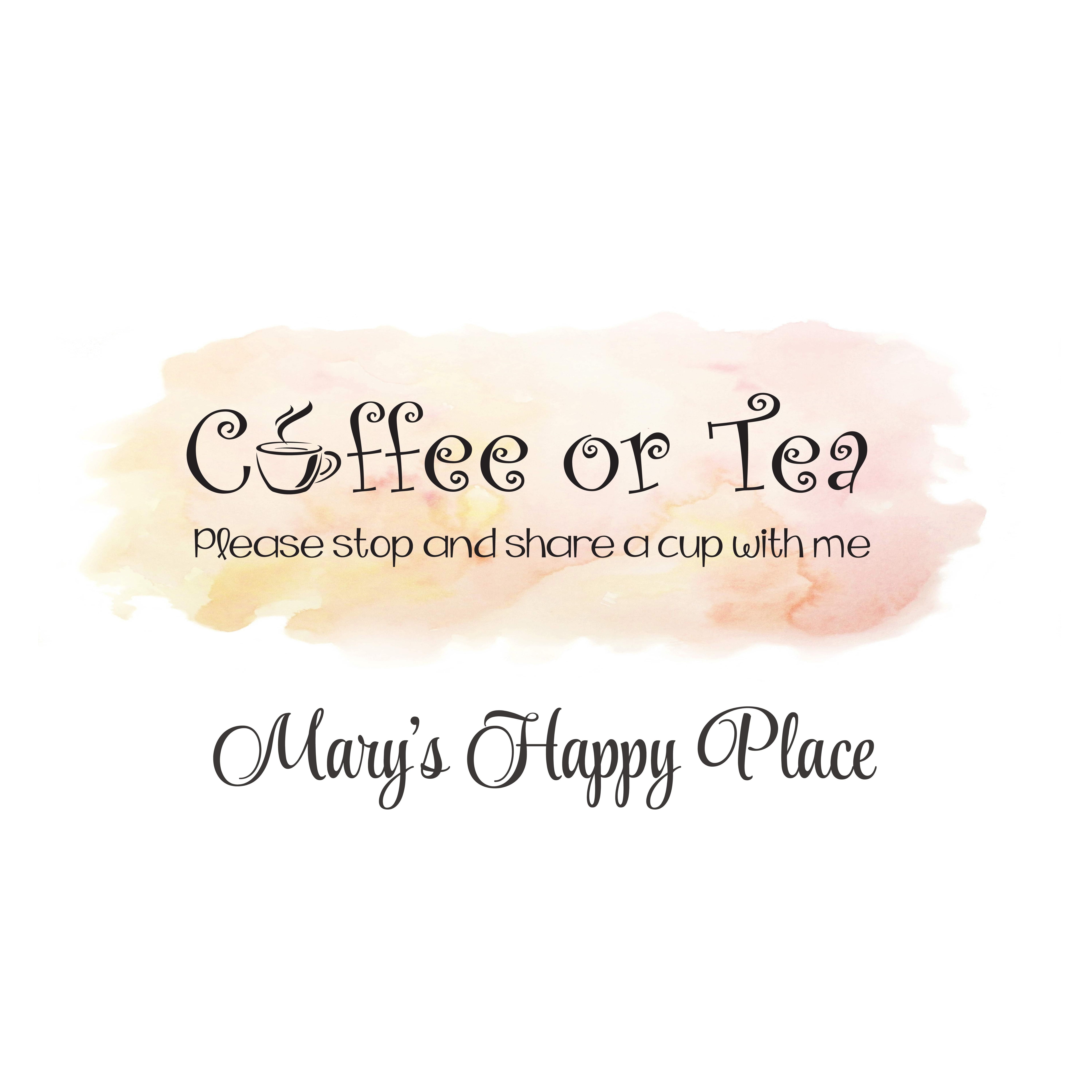 COFFEE & TEA - Removable Home Kitchen Cafeteria Quotes Decal Sticker ...