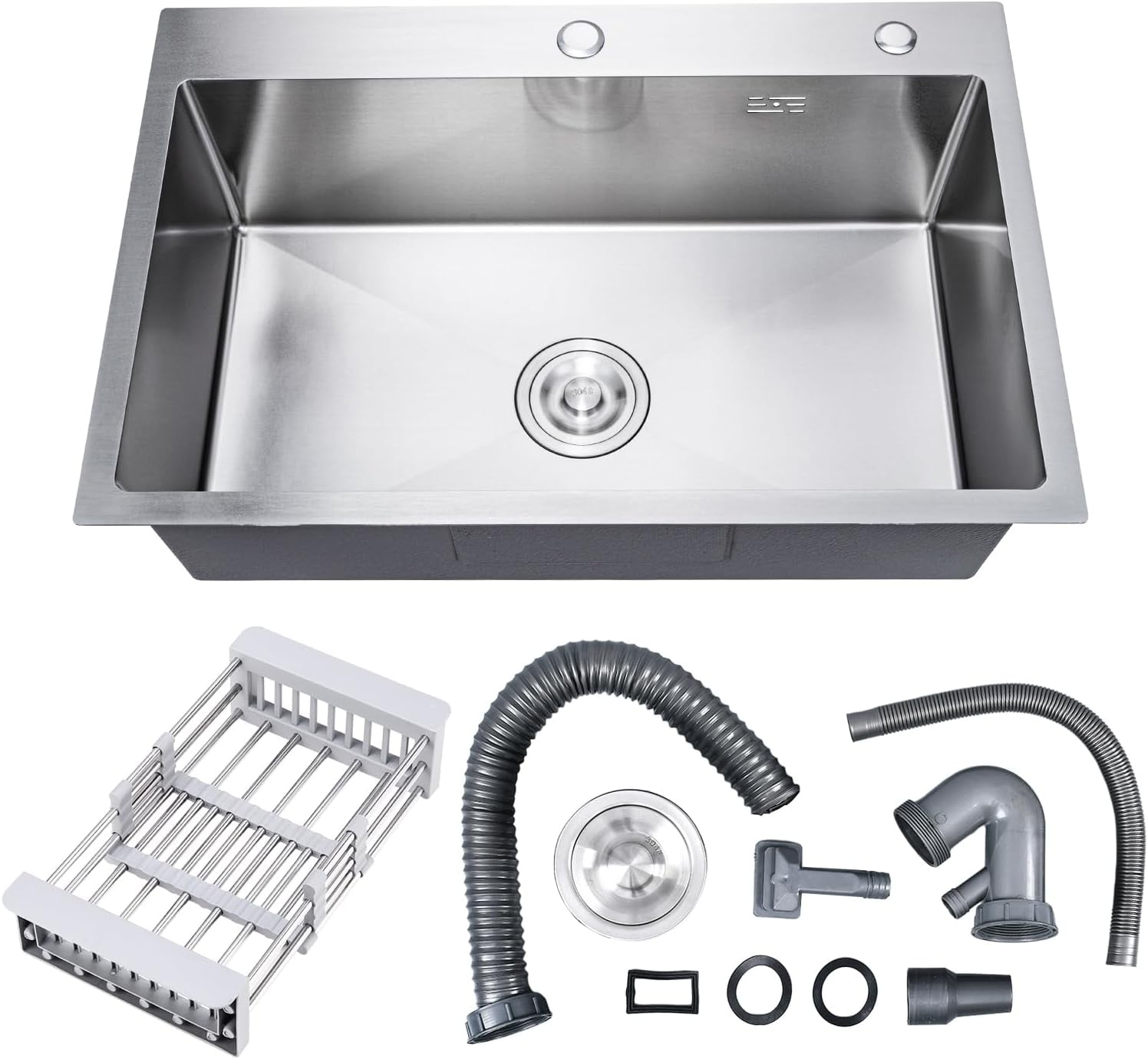 COFUN 24-inch Versatile Stainless Steel Undermount Kitchen Sink Single ...