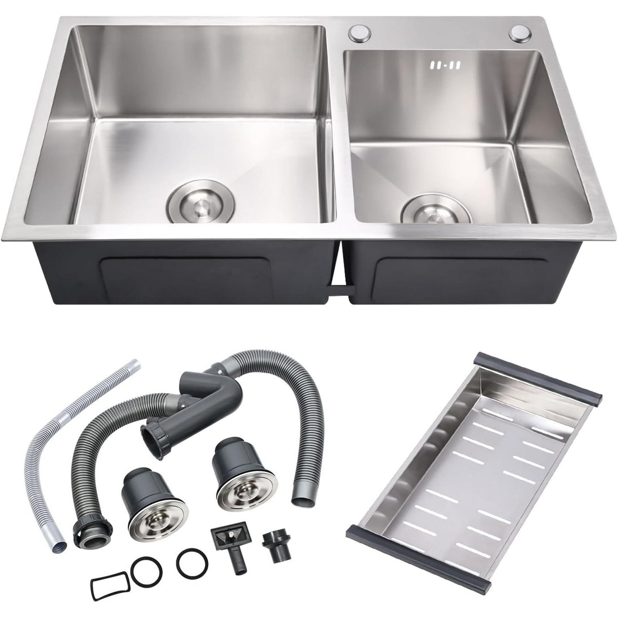 COFUN- 78*34- Kitchen Sink 30 Inch Double Bowl Drop-in/Topmount Kitchen ...