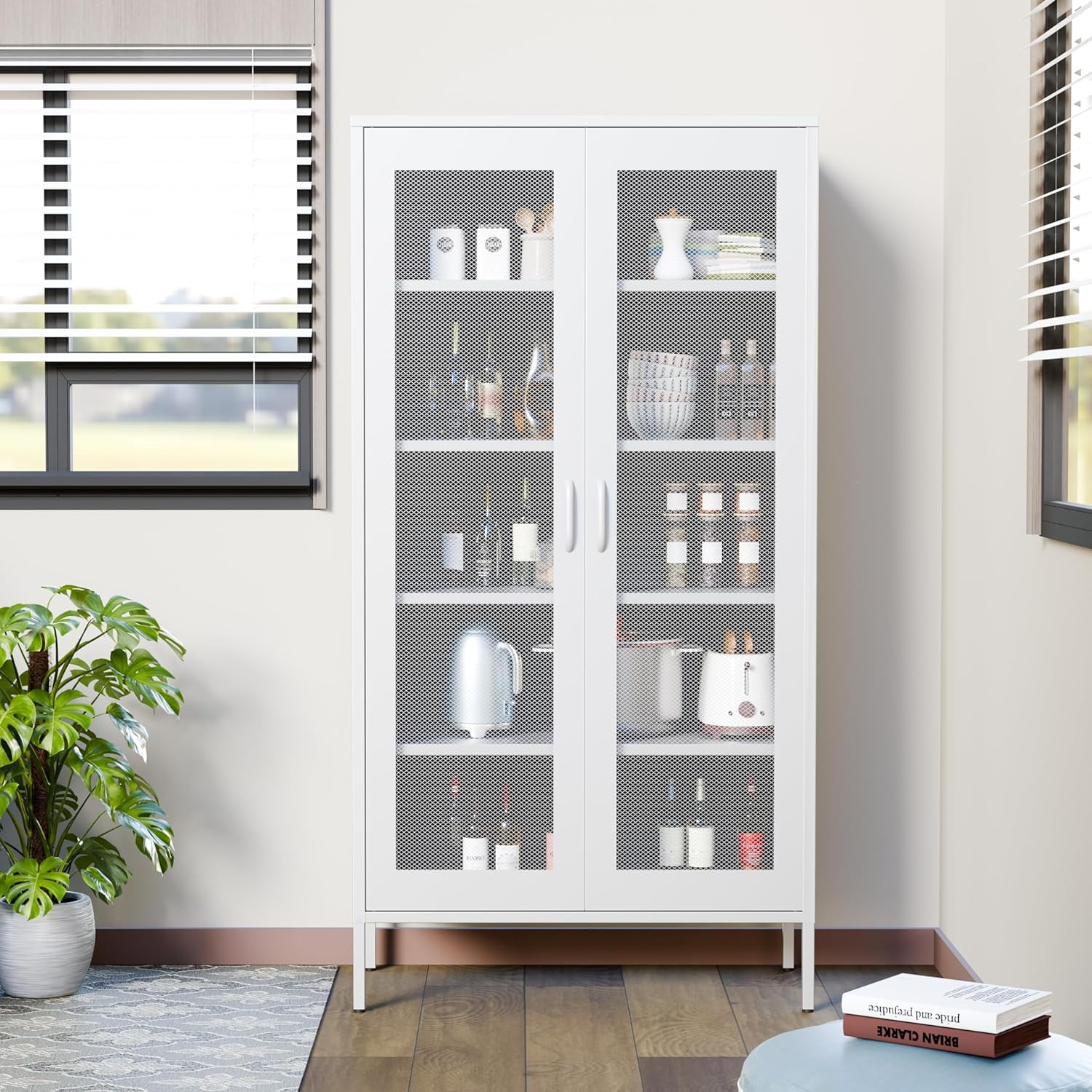 COFaR Metal Storage Cabinet, 72'' H Kitchen Storage with Adjustable ...