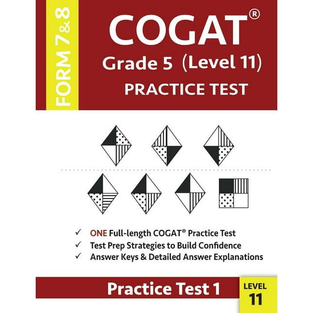 COGAT Grade 5 Level 11 Practice Test Form 7 And 8: CogAT Test Prep ...