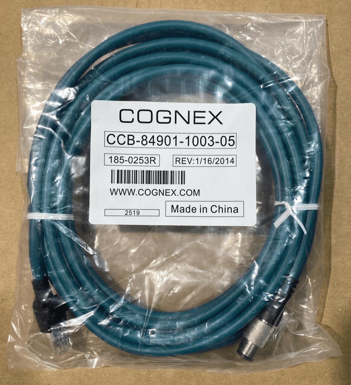 COGNEX IN-SIGHT ETHERNET CABLE CCB-84901-1003-05 M12 RJ45 8 PIN 5M ...