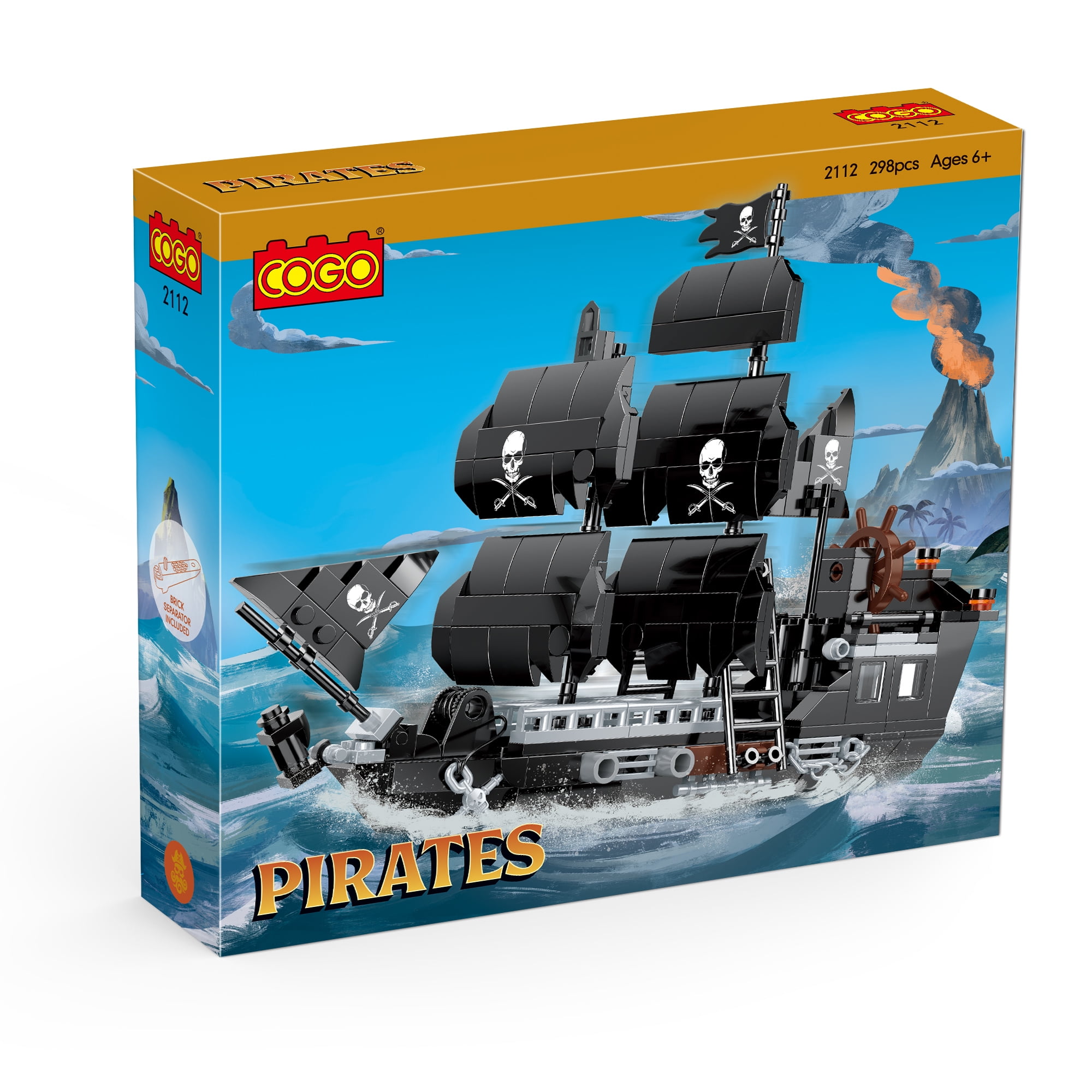 COGO Pirate Boat Models Blocks Kits, MOC Large Black Pearl Ship ...