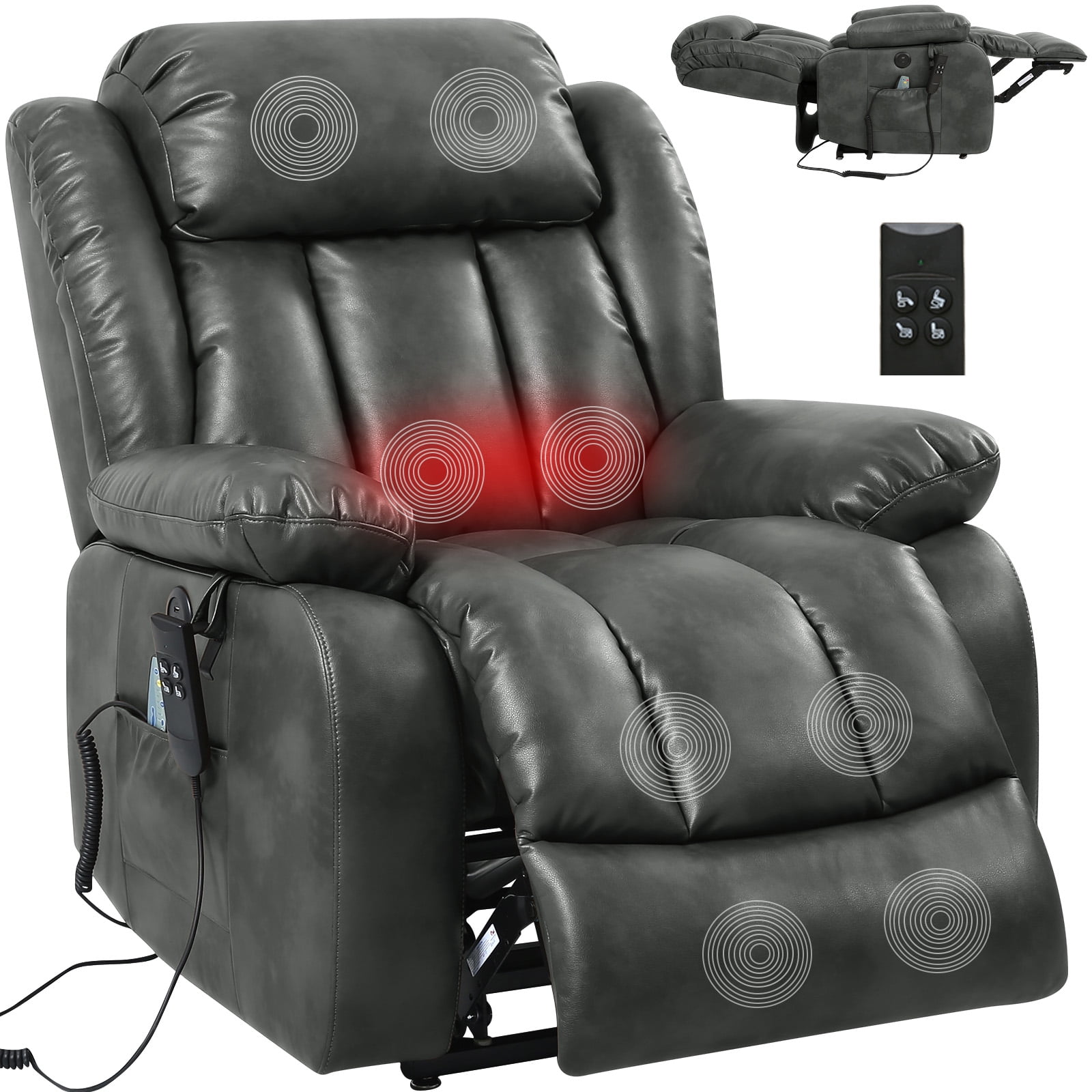 COHOME Dual Motor Large Power Lift Recliner Chair Recliners for Elderly ...