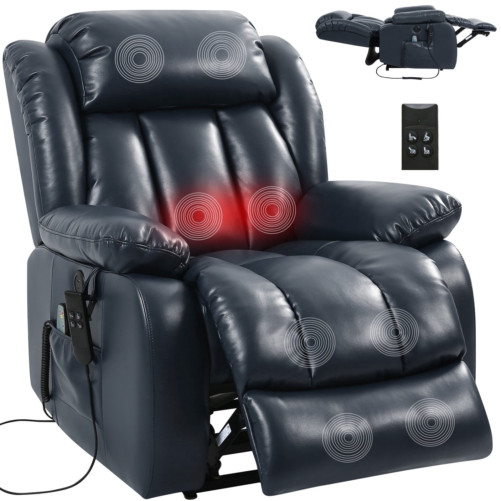 COHOME Dual Motor Large Power Lift Recliner Chair Recliners for Elderly, Infinite Position ...