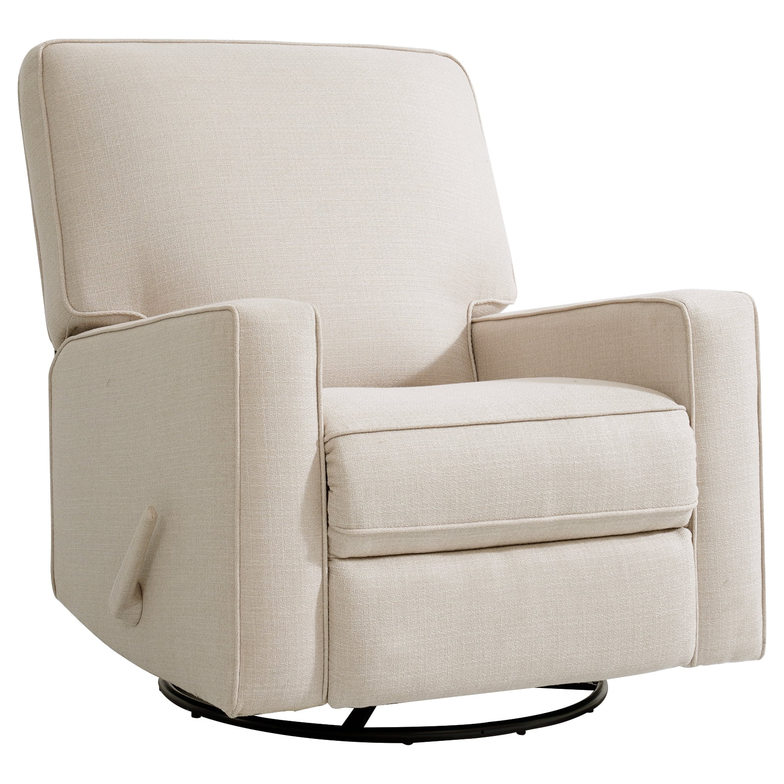 COHOME Beige Swivel Glider Rocker Recliner Chair, Rocking & Reclining ...