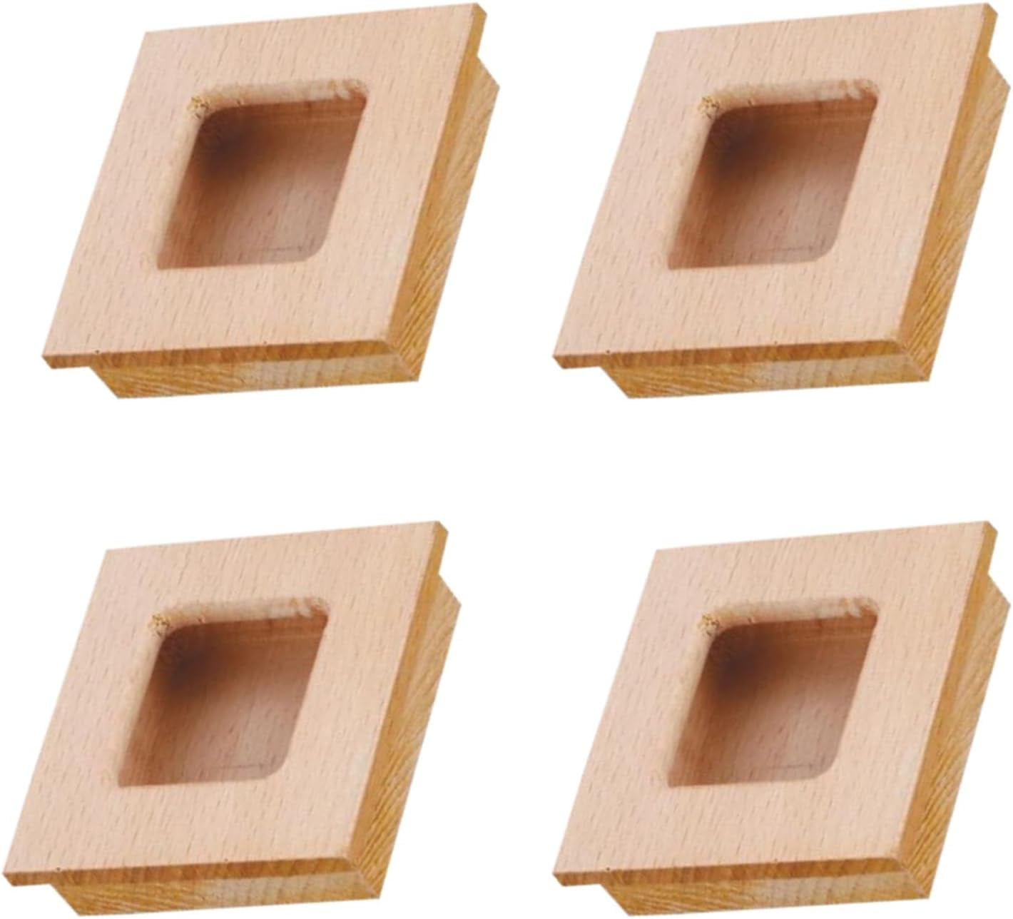 COHSAR Wooden Recessed Door Handles, 2 inch Lengths, Natural Beech Wood ...