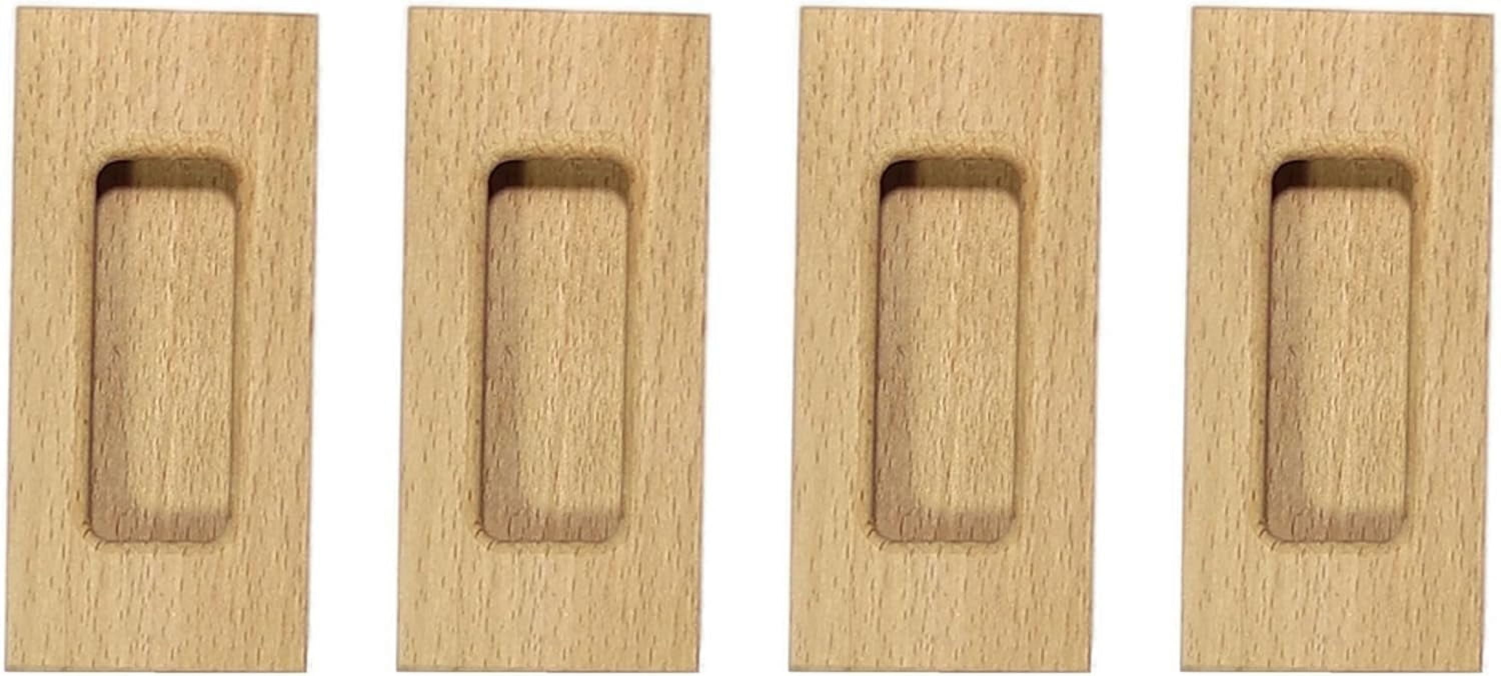 COHSAR Wooden Recessed Door Handles, 4 inch Lengths, Natural Beech Wood ...