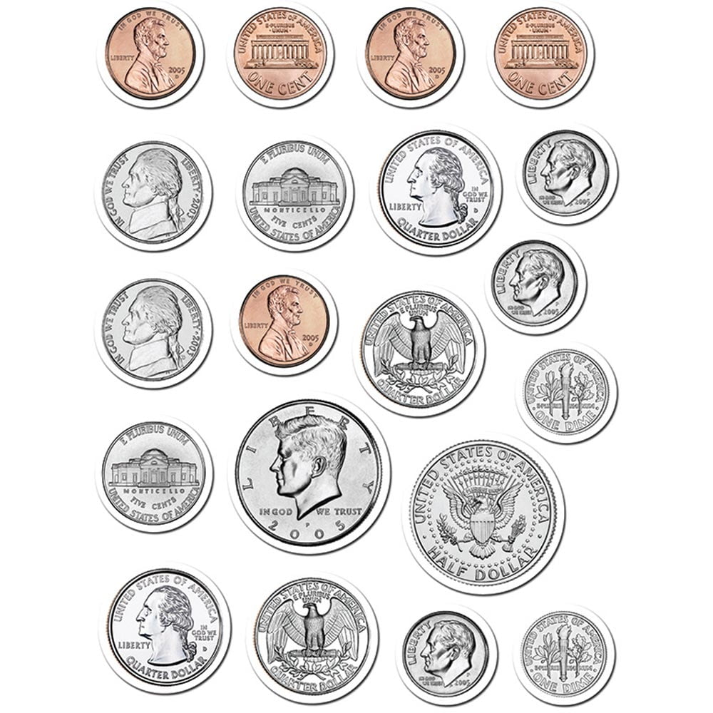 Creative Teaching Press CTP4128 Coins Stickers - Walmart.com