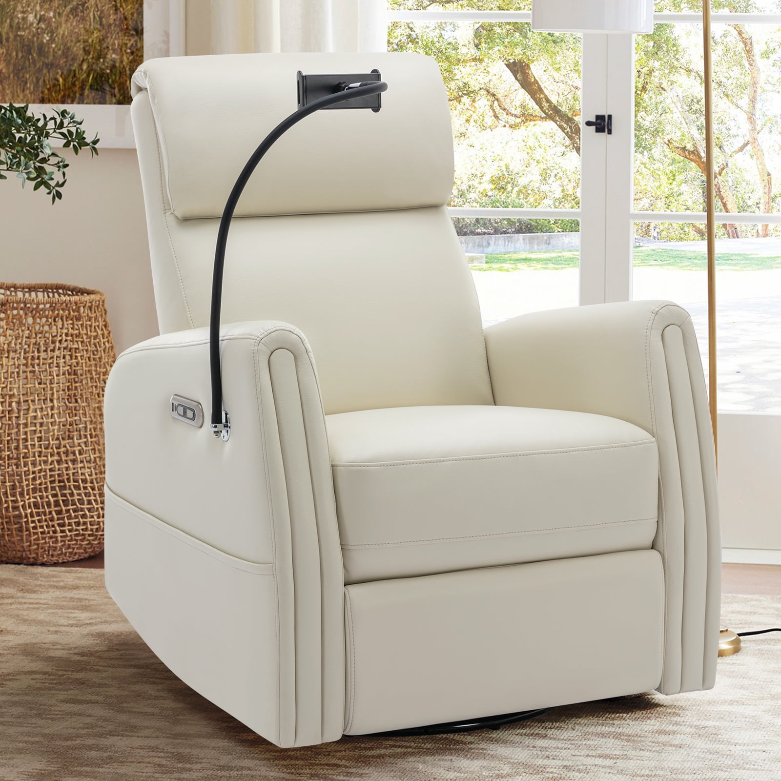 COLAMY 270° Swivel Swivel Nursery Rocking Chair, Ergonomic Recliner ...