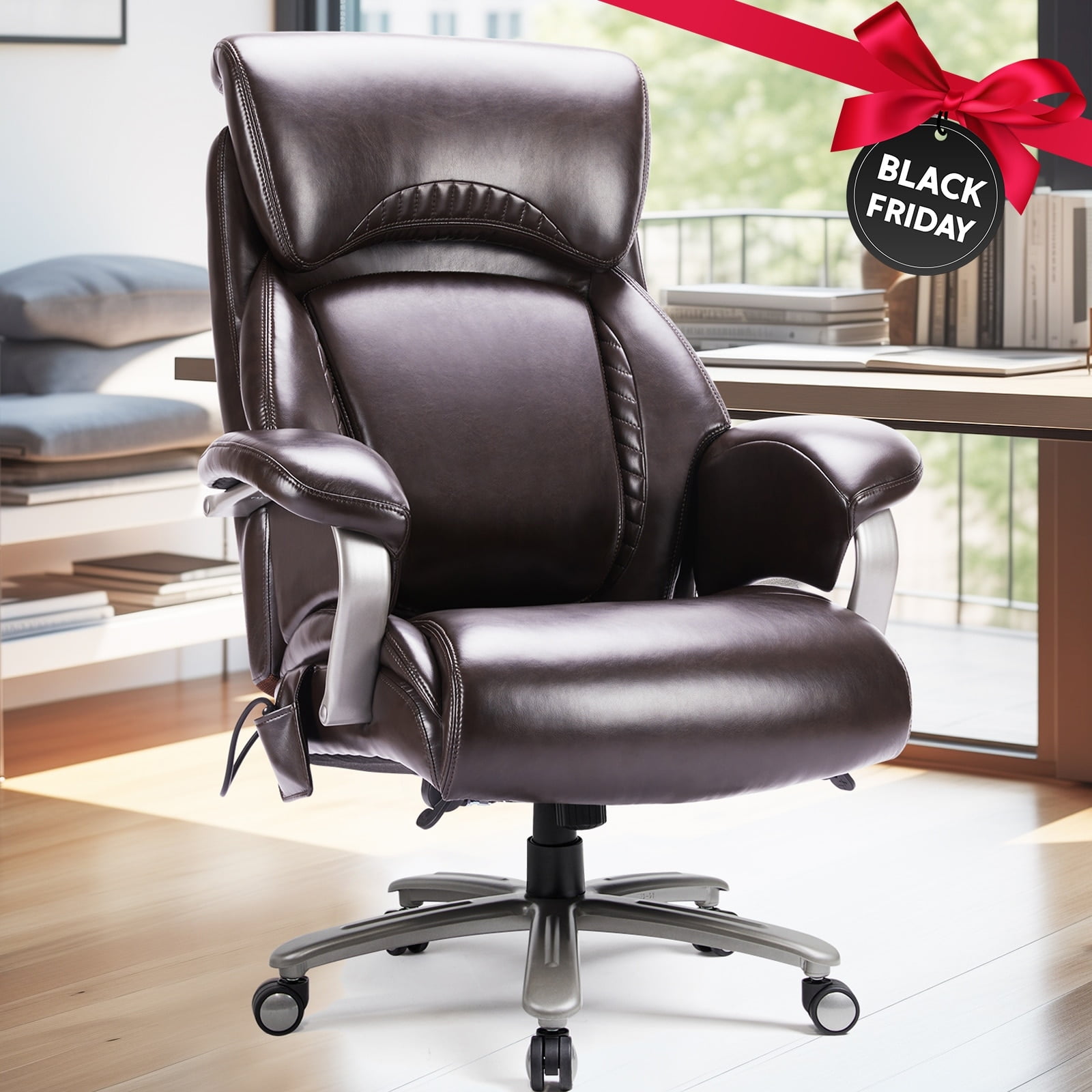 COLAMY Big and Tall Office Chair Ergonomic Computer Chair Brown ...