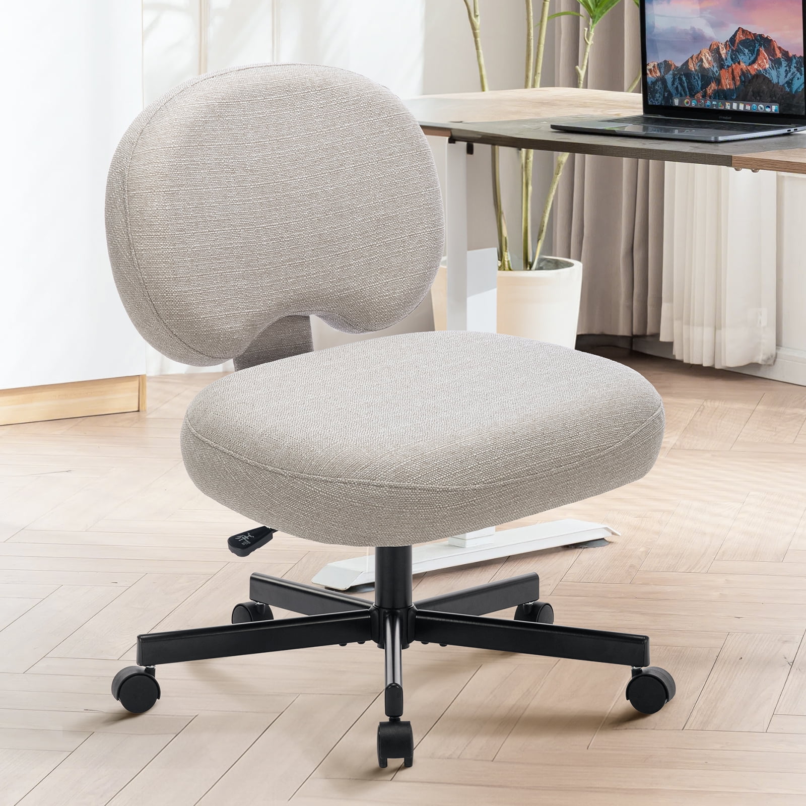 COLAMY Cross Legged Office Chair, Criss Cross Chair, Wide Desk Chair ...