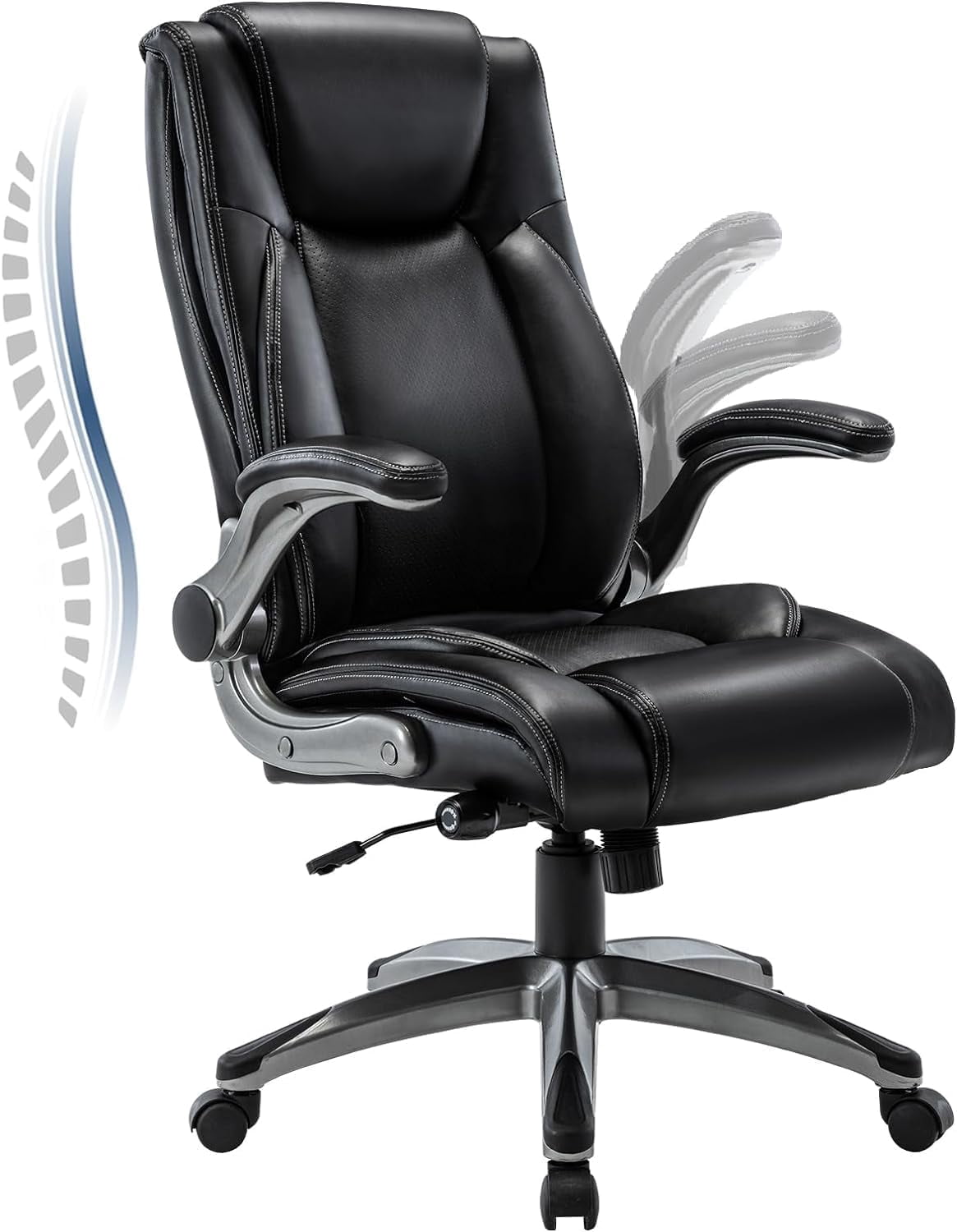 COLAMY Executive Office Ergonomic Chair with Adjustable Lumbar Support ...