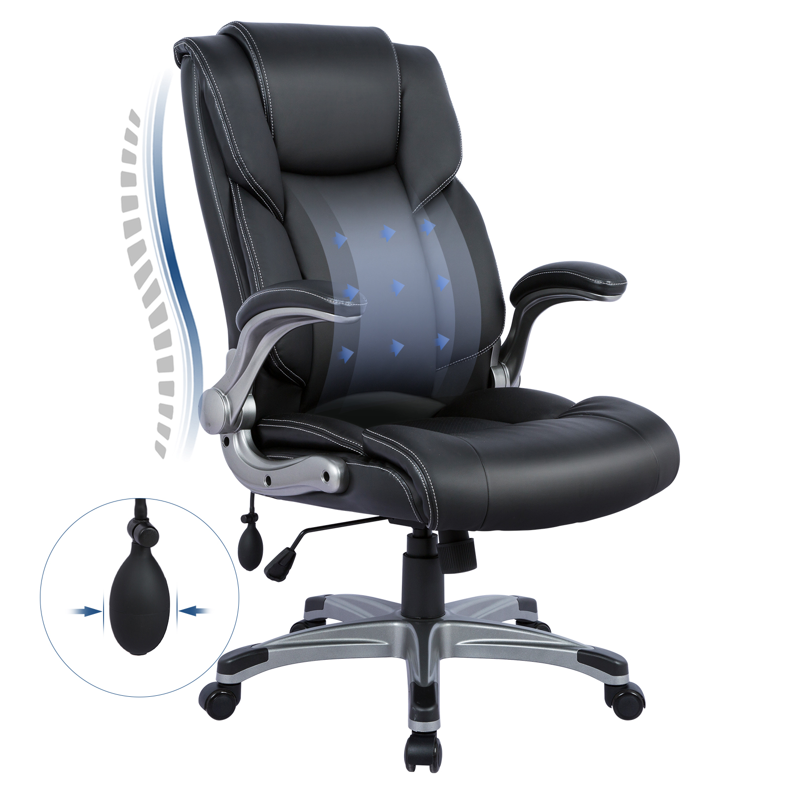 HON Volt Task Chair, Center-Tilt, Tension, Lock, Adjustable Arms, Black ...
