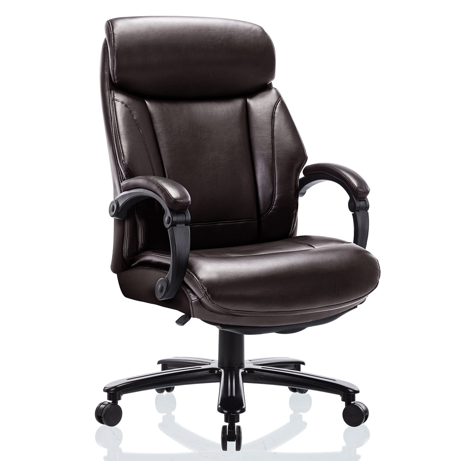 COLAMY High Back Leather Executive Office Chair – Ergonomic Swivel Desk ...