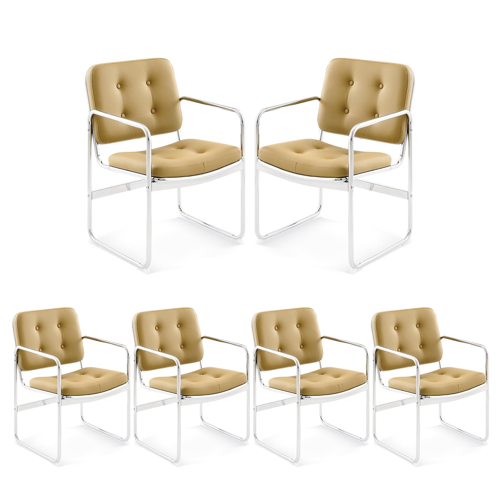 Colamy Leather Dining Chairs Set Of 6 Modern Upholstered Dining Room
