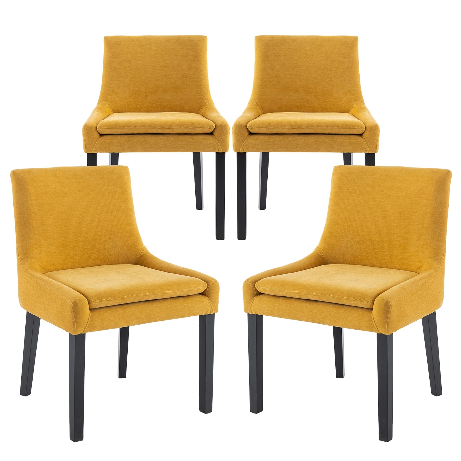 COLAMY Mid-Back Dining Chairs Set of 4, Upholstered Corduroy Accent ...