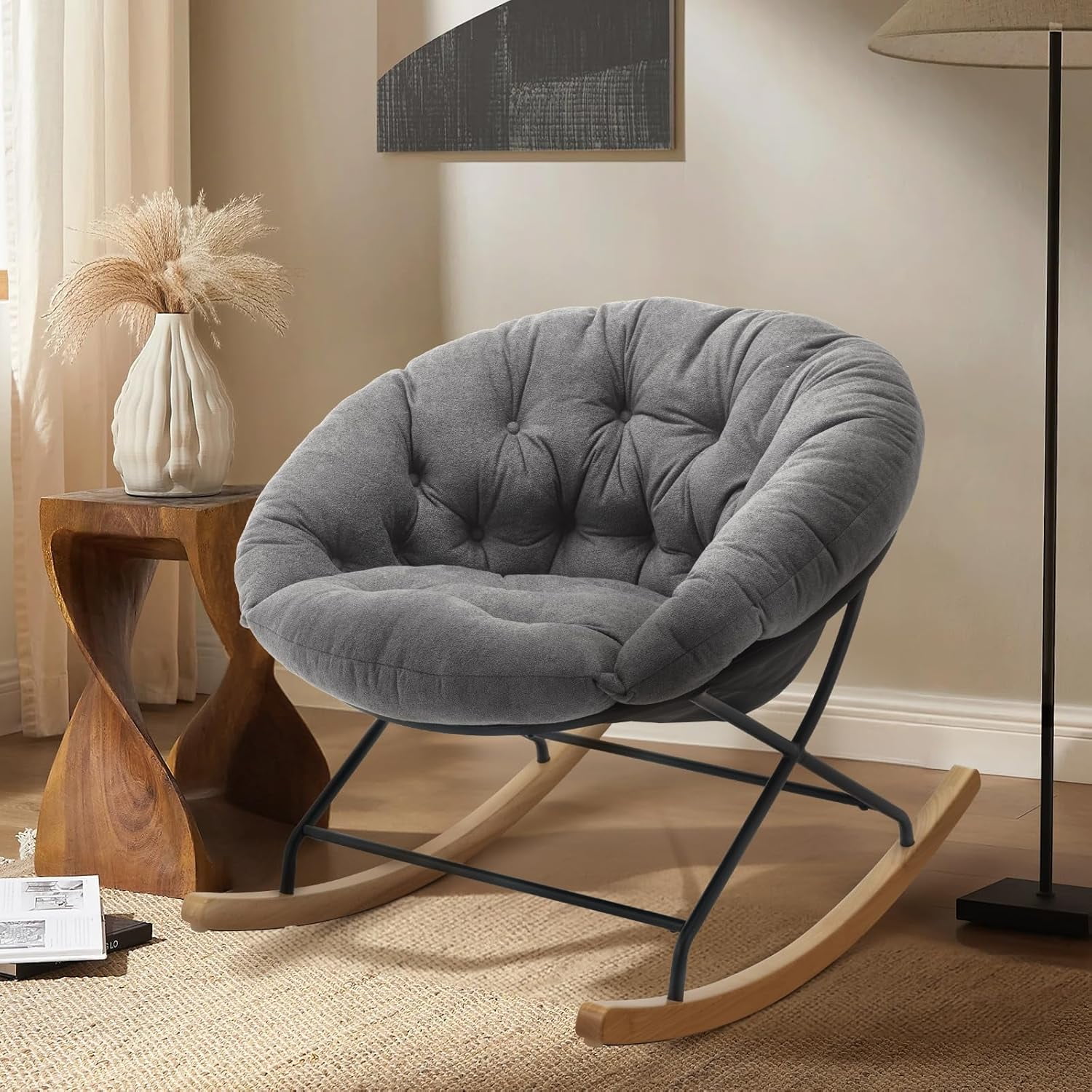 COLAMY Nursery Rocking Chair, Indoor Glider Rocker Living Room Chair ...
