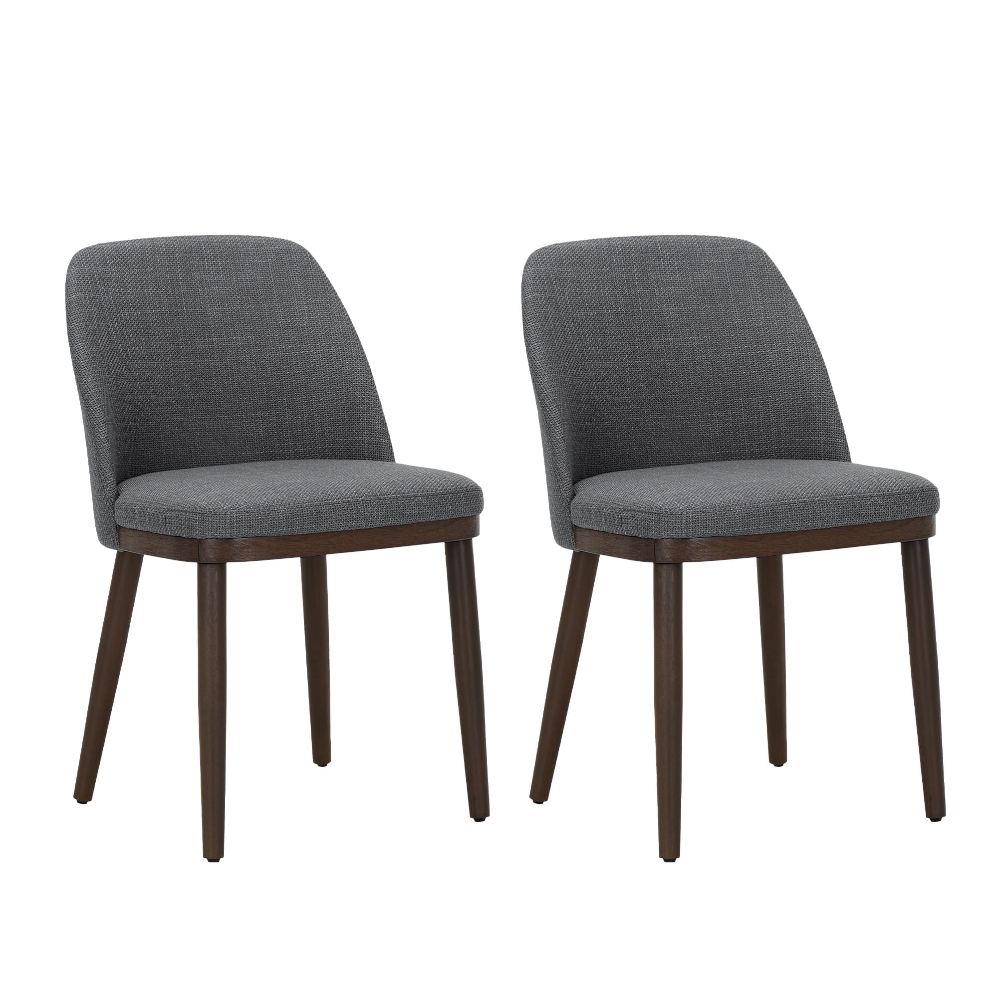 Modern Upholstered Dining Chairs Set of 2 — Fabric Padded Side Chairs ...