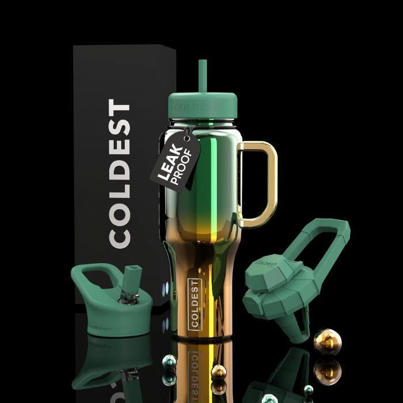 COLDEST Drops | Tumbler with Handle and Straw | 100% Leakprof Prevents ...