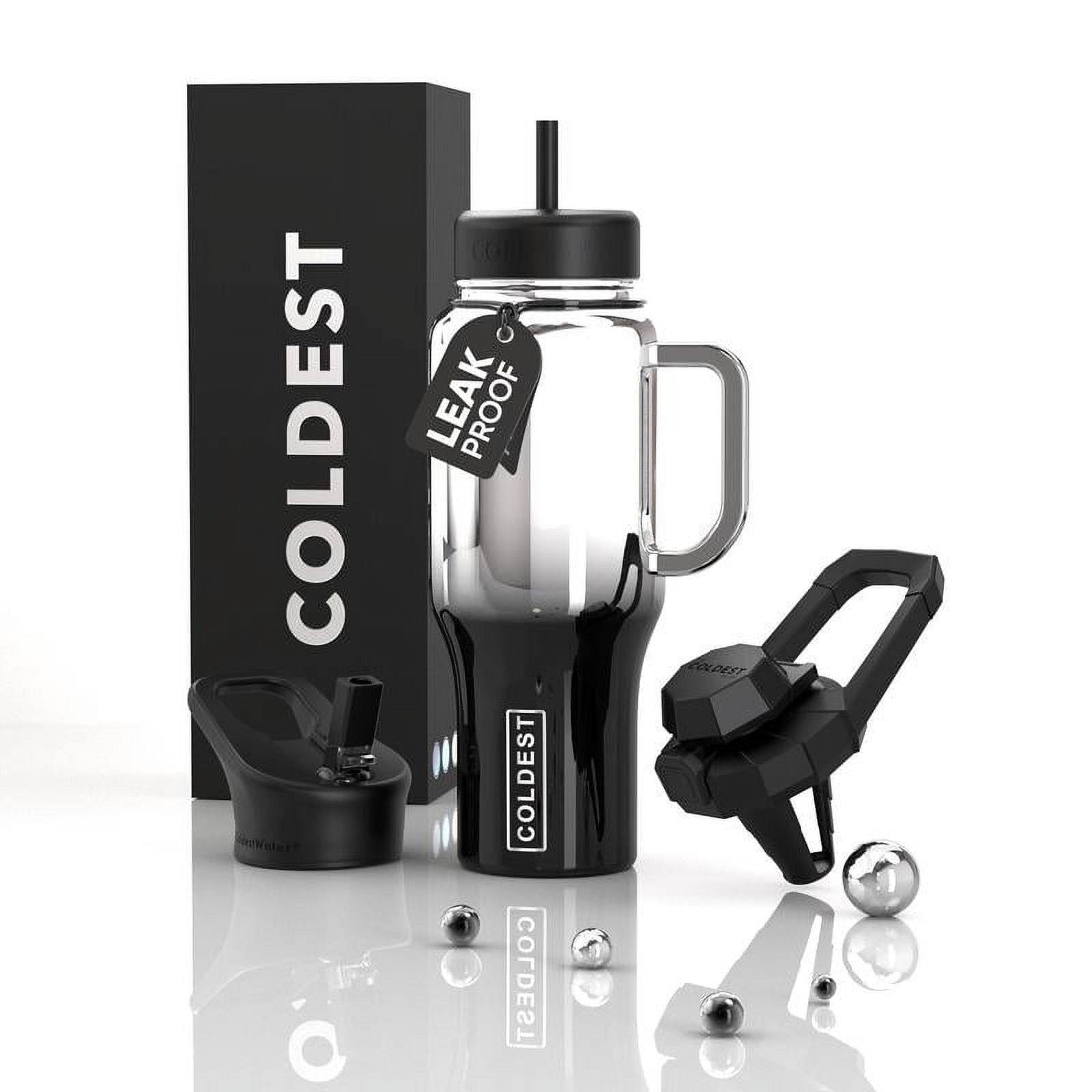 COLDEST Drops | Tumbler with Handle and Straw | 100% Leakprof Prevents ...