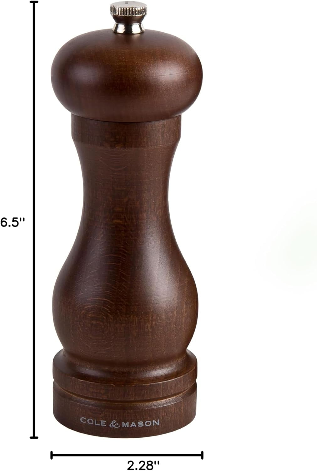 COLE & Capstan Wood Pepper Grinder - Wooden Mill Includes Precision ...