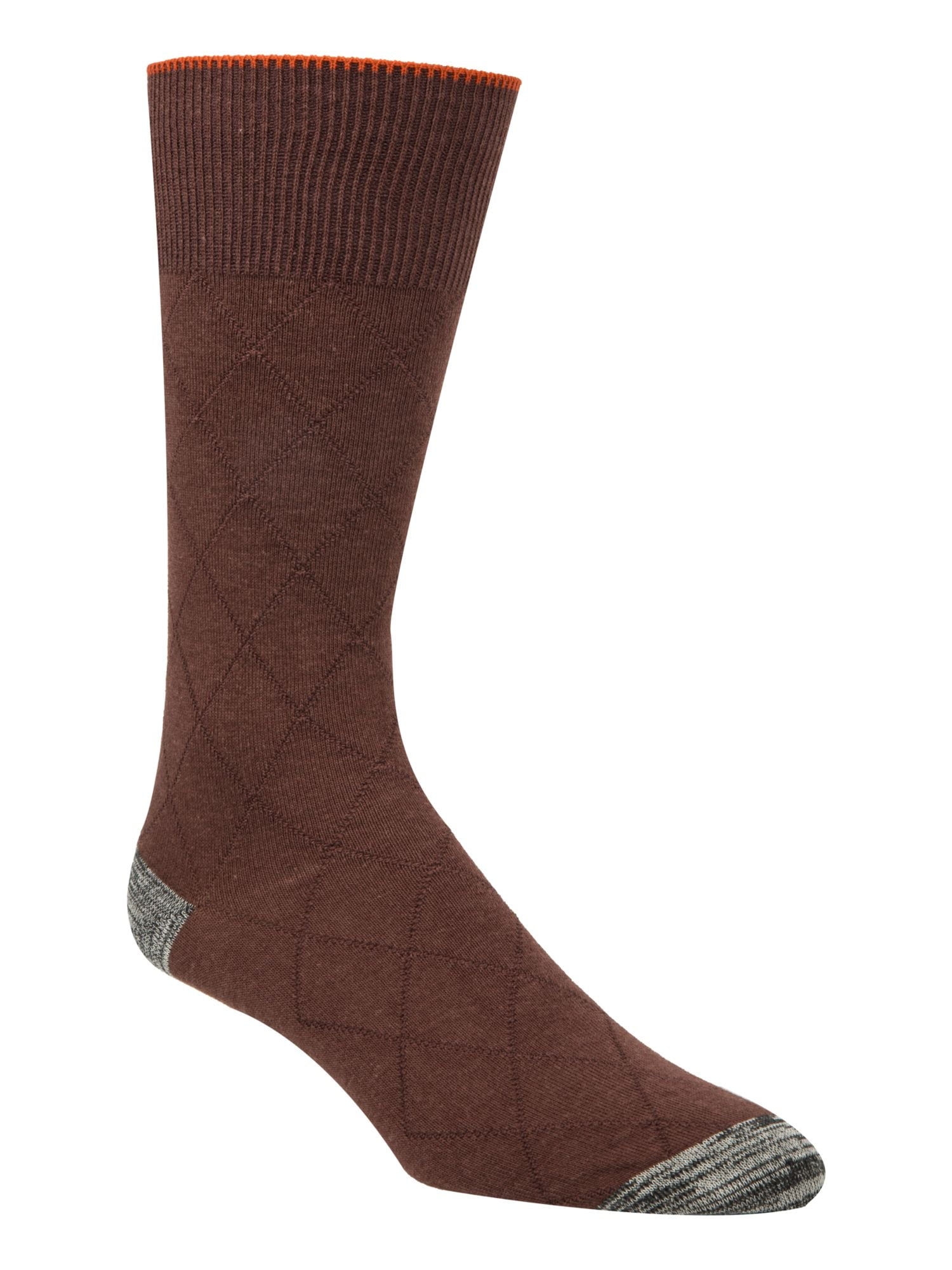 COLE HAAN Brown Color Block Dress Crew Socks 7-12 - Walmart.com