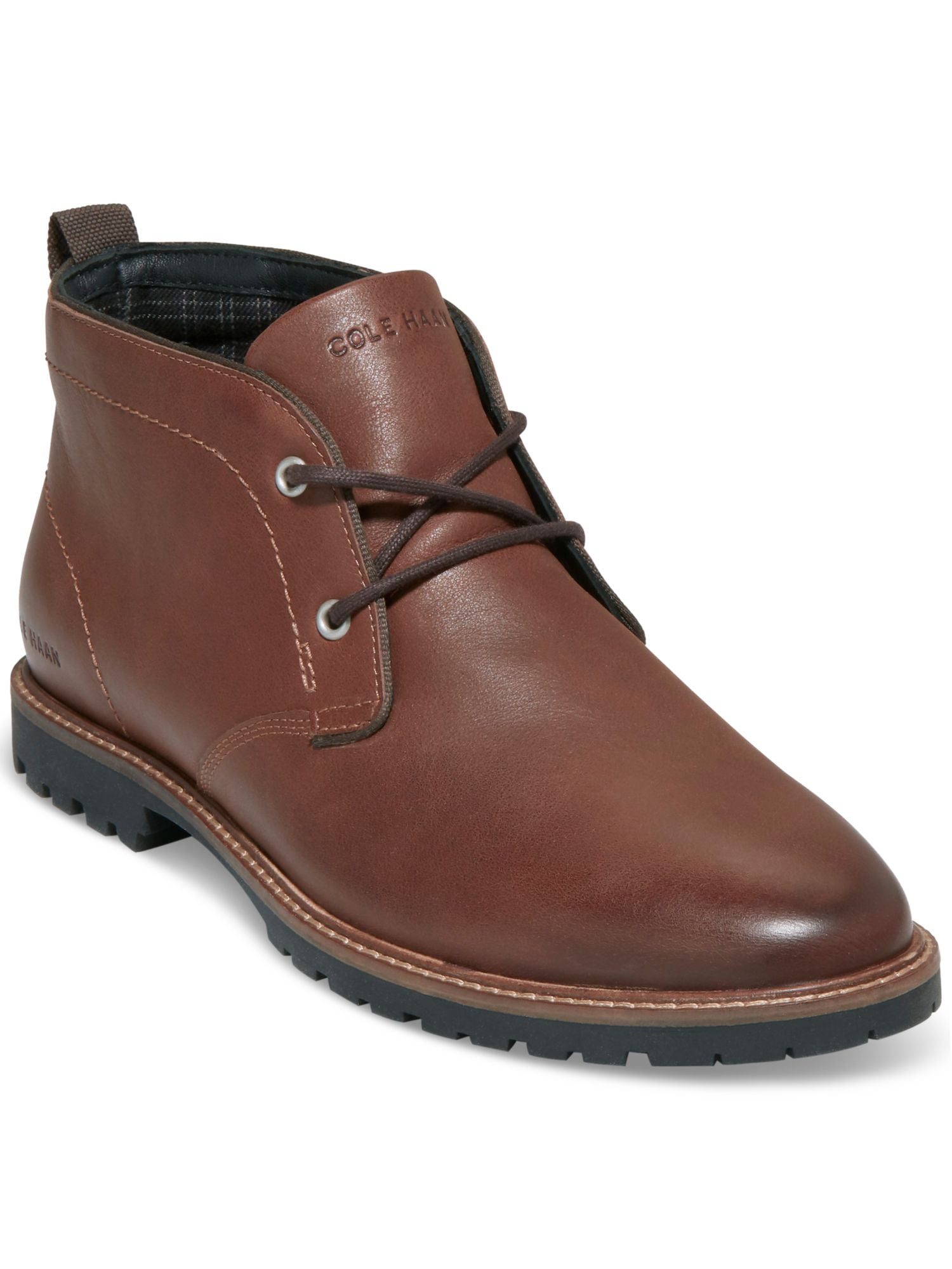 COLE HAAN Mens Brown Padded Heel Pull-Tab Lug Sole Water Resistant ...