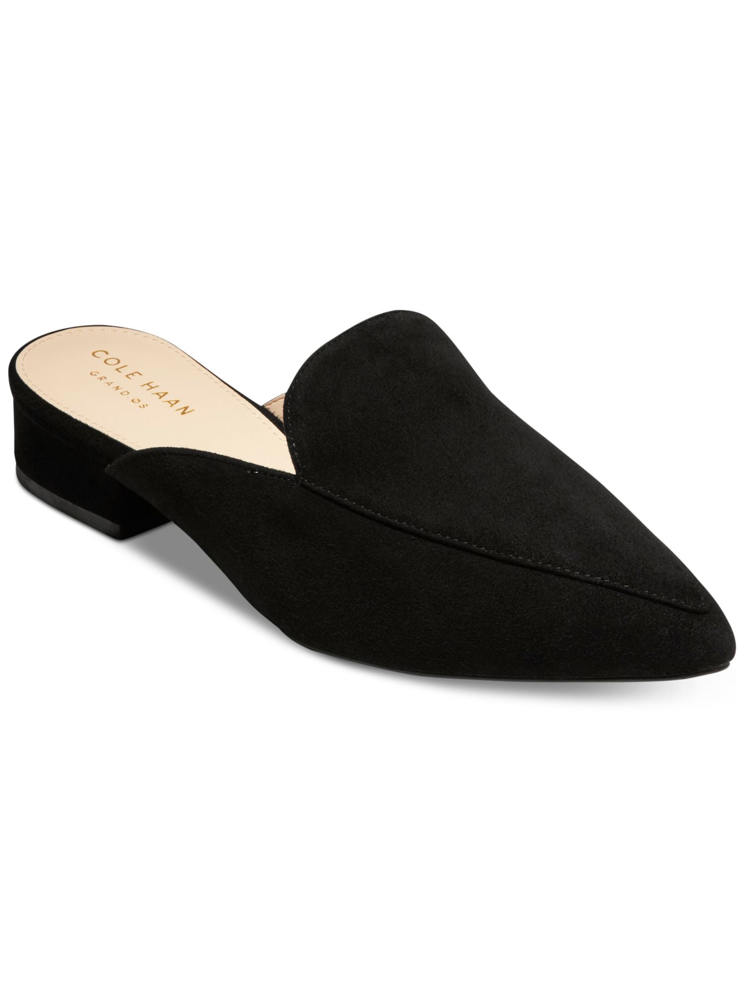 COLE HAAN Womens Black Cushioned Piper Pointed Toe Block Heel Slip On ...