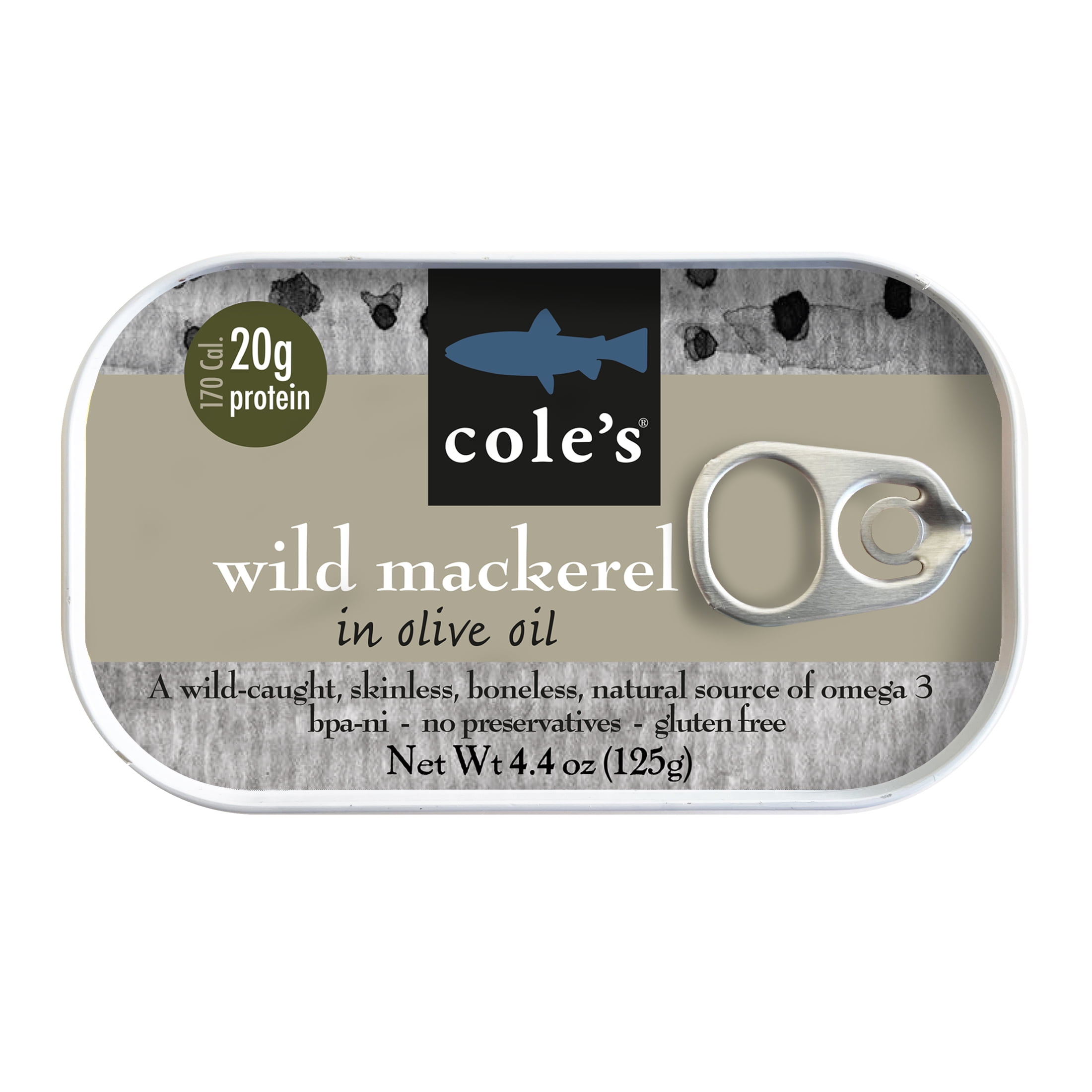 COLE'S WILD MACKEREL IN OLIVE OIL - Canned Fish, Skinless, Boneless ...