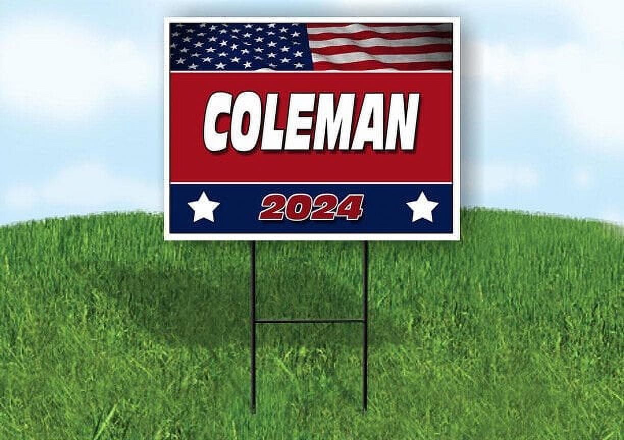 COLEMAN FLAG RED 2024 18inx24in Yard Road Sign w/ Stand - Walmart.com