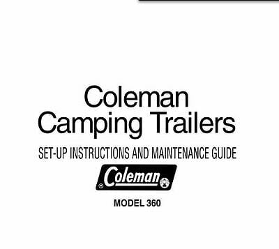 Instruction Manual ONLY for COLEMAN Popup Trailer Owners Manual-1969 ...